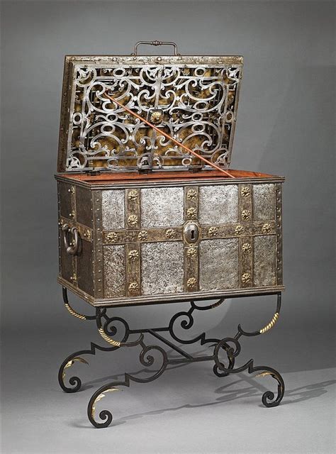 Sold At Auction 1st Half 18th C A German Baroque Gilt Iron Coffer