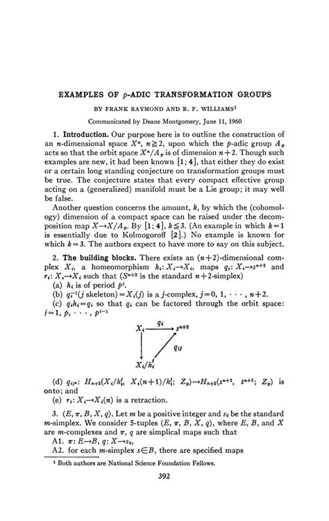 Pdf Examples Of P Adic Transformation Groups