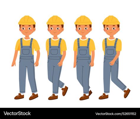 Male Worker Constructor Man In Protective Hardhat Vector Image