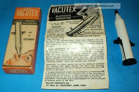 Vacutex Vintage Blackhead Remover With Instructions Pimple Extractor