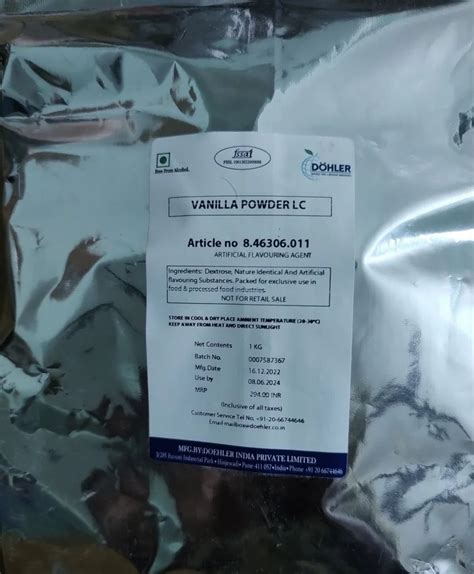 Vanilla Powder Packaging Type Packet Packaging Size Kg Pouch At