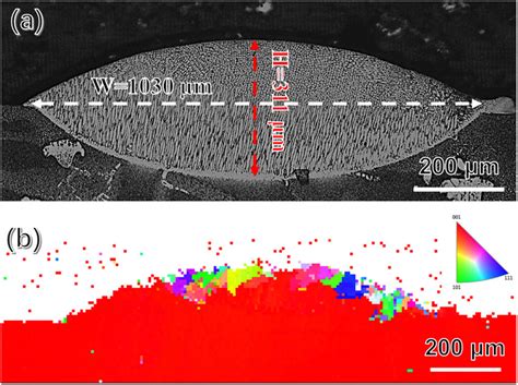 A Molten Pool After Solidification A Metallograph B Inverse Pole Download Scientific