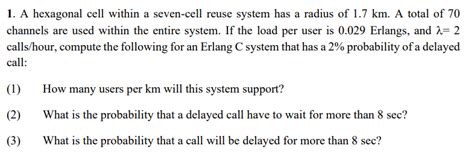 Solved A Hexagonal Cell Within A Seven Cell Reuse System Has