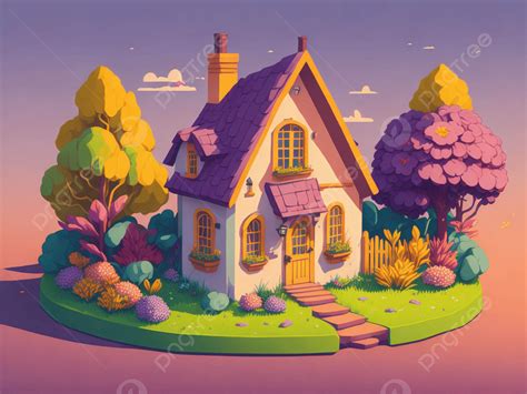 Small House Illustration Vector Background House Isometric
