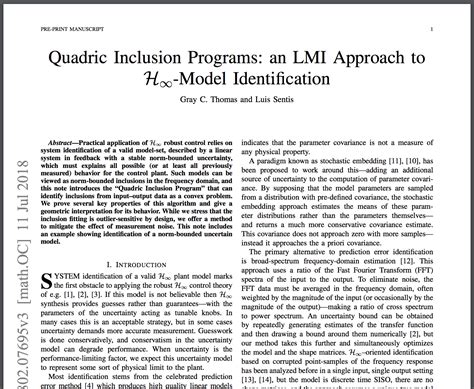 New Paper Accepted On Ieee Transactions On Automatic Control