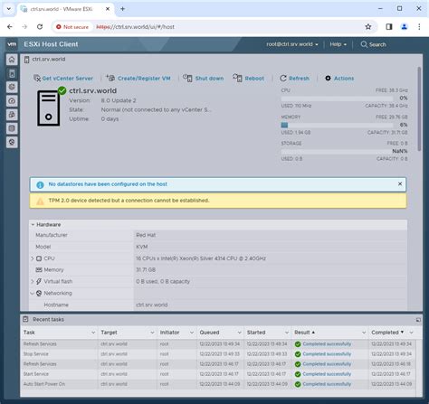VMware ESXi 8 NTP 時刻同期の設定 Server World