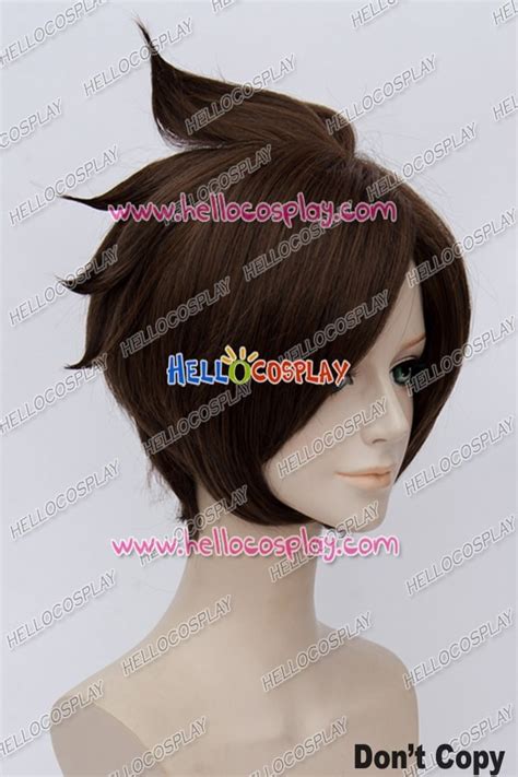 Overwatch Dr Mei Ling Zhou Cosplay Wig Brown Short Layered