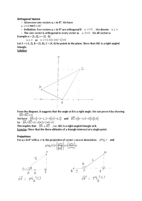 Orthogonal Vectors Lecture Notes Orthogonal Vectors Given Vectors U V In Rn We Have U