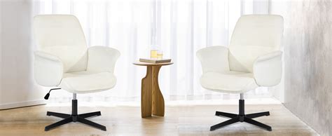 Furniturer Home Office Desk Chair No Wheels Fabric High