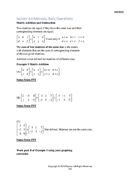 Bfmb14e Noteguide 4 4 Matrices Basic Operations Practice NOTES