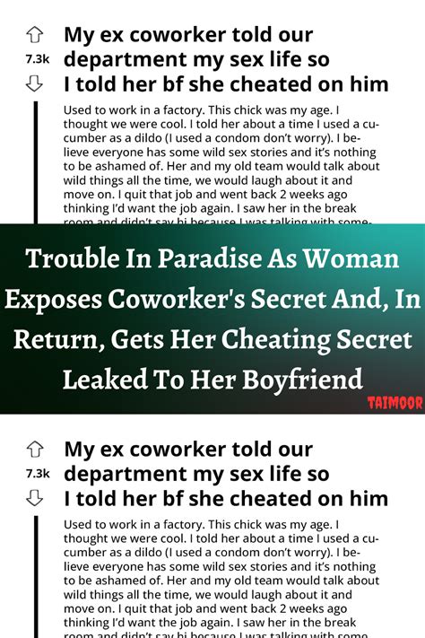 Trouble In Paradise As Woman Exposes Coworker S Secret And In Return