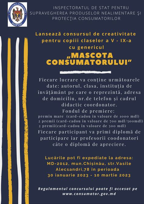 Lansarea Concursului De Creativitate Pentru Copii Claselor A V IX A Cu Genericul Mascota