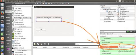 Qt Password Field e MessageBox C Linux Desenvolvimento Código