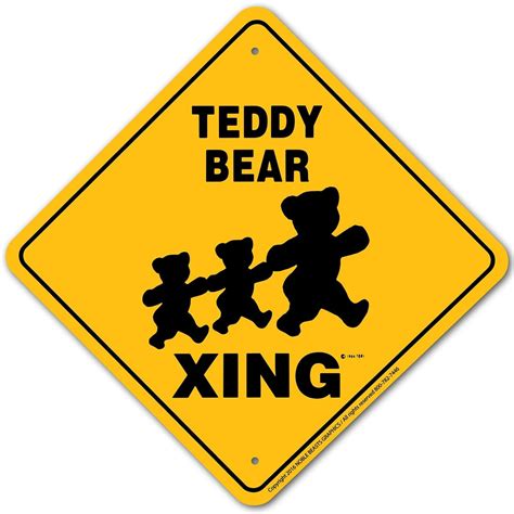 Teddy Bear Xing Sign Aluminum 12 In X 12 In 20763 Etsy