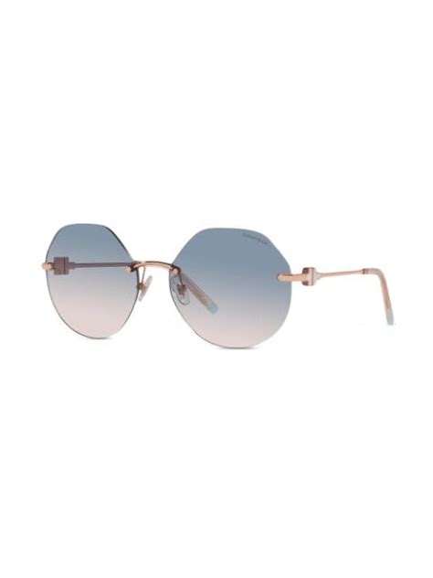 Tiffany And Co Eyewear Rimless Gradient Round Sunglasses Farfetch