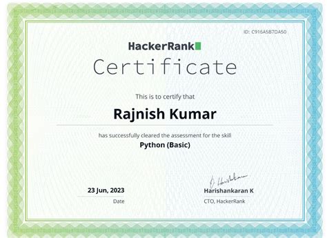 Rajnish Kumar Singh On Linkedin Hackerrank Python