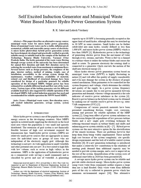 Self Excited Induction Generator And Mun Pdf Hydroelectricity Electric Generator