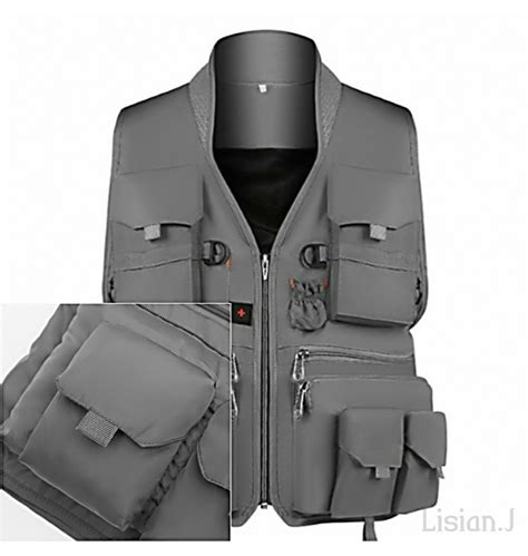 리시안제이 멀티포켓 레저 조끼 그레이 Xl 등산조끼 낚시용조끼 티몬