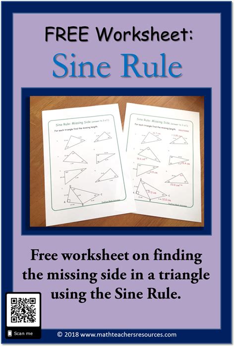Free Sine Rule Worksheet Standard And Problem Solving Geometry Questions On Finding Missing