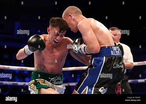 Tyrone Mccullagh Left And Joe Ham During The Celtic Super Bantamweight Championship And