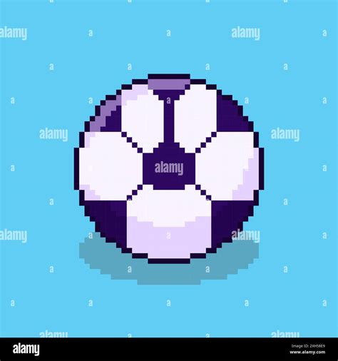 Vector Illustration Of Soccer Ball With Pixel Art Design Perfect For