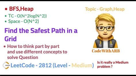 Find The Safest Path In A Grid Leetcode 2812 Multisource Bfs Heap