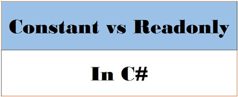 Constant Vs Readonly In C Techno Thirsty