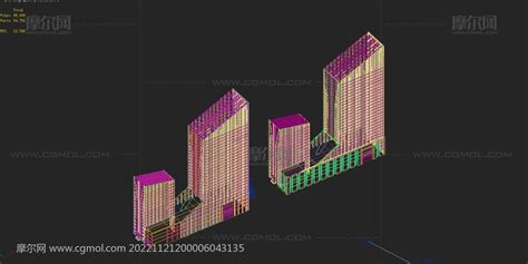 公建 写字楼 底商3d模型中式建筑模型下载 摩尔网cgmol