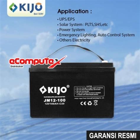 Jual Baterai Ups Vrla 12v100ah Kijo Battery Aki Kering 12 Volt100 Ah