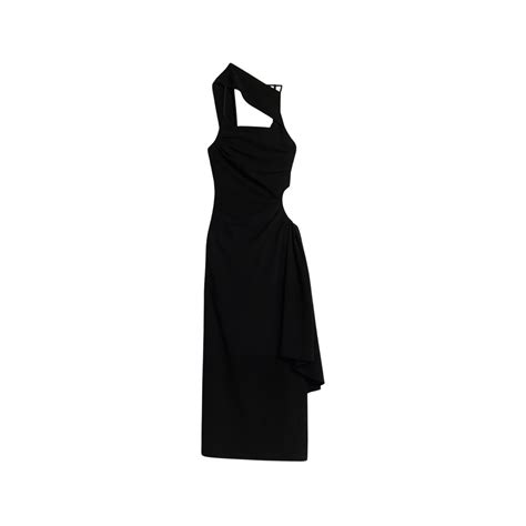 W 자크뮈스 라 로브 아바나다 드레이프 어시메트릭 드레스 블랙 Jacquemus Kream