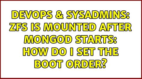 Devops And Sysadmins Zfs Is Mounted After Mongod Starts How Do I Set