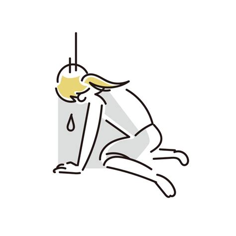 落ち込む女性のイラスト