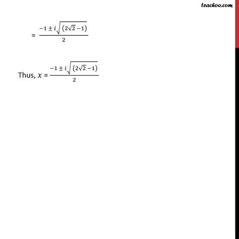Question 9 Chapter 5 Class 11 Cbse Solve X2 X 1root2