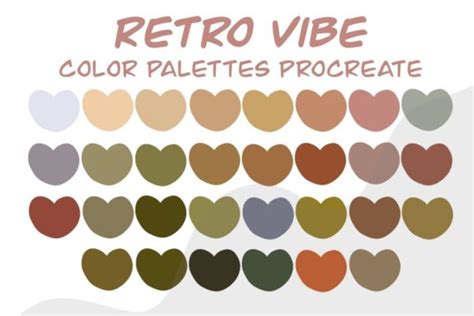 Procreate Color Palette Retro Vibe Graphic By Khim08Studio Creative