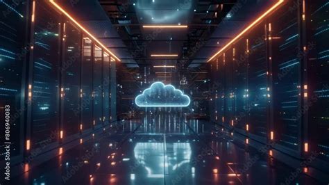Cloud Computing Server Setup With Hybrid Technology Infrastructure In The Background Concept