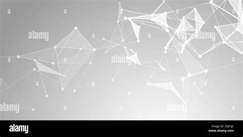 Abstract Monochrome Banner With Low Poly Plexus Design Stock Vector