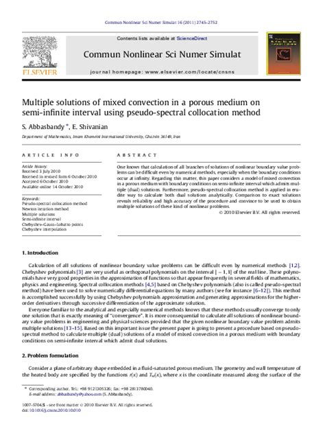 Pdf Multiple Solutions Of Mixed Convection In A Porous Medium On Semi Infinite Interval Using