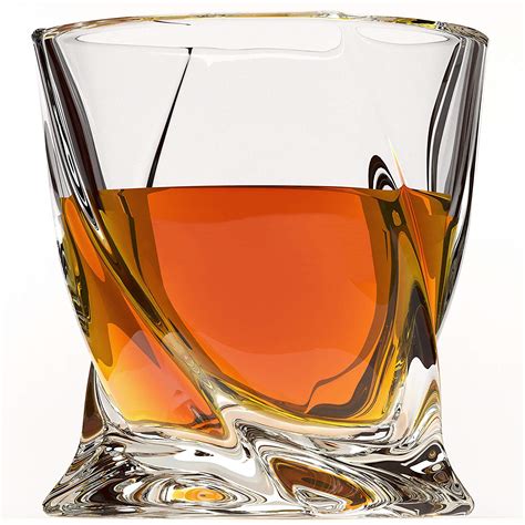 China Crystal Whiskey Glass Set Of 4 Premium Lead Free Crystal Glasses Twist Tasting Tumblers