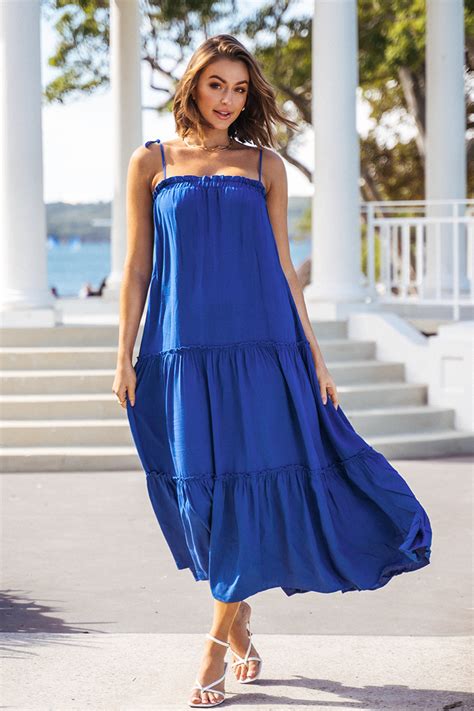 Blaues Gerüschtes Slip Kleid Mit Schleife Cupshe Deutschland