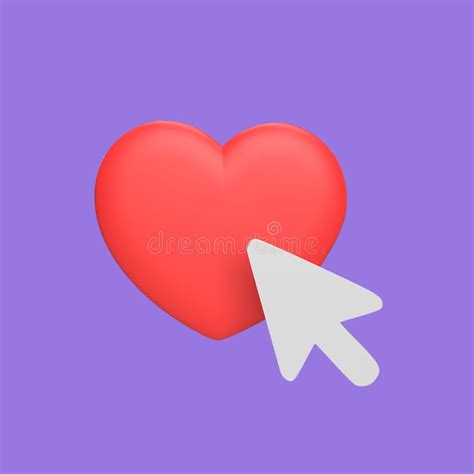 Love Clicks 3d Icon Model Cartoon Style Concept Render Illustration