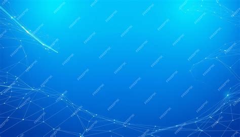 Premium Photo Abstract Blue Background With White Lines And Dots Forming A Network