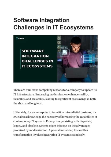 Ppt Software Integration Challenges In It Ecosystems Powerpoint