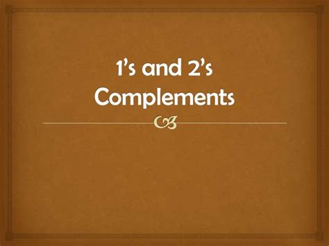 1s And 2s Complement