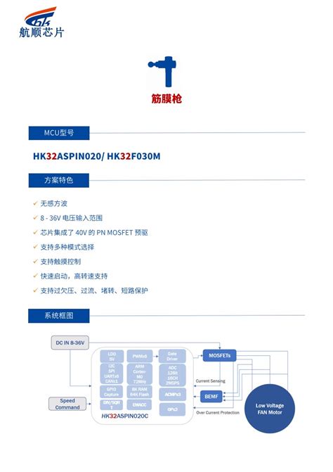 航顺foc核心算法解决方案高集成电机专用hk32aspin020x Mcu家族量产 Mcu加油站