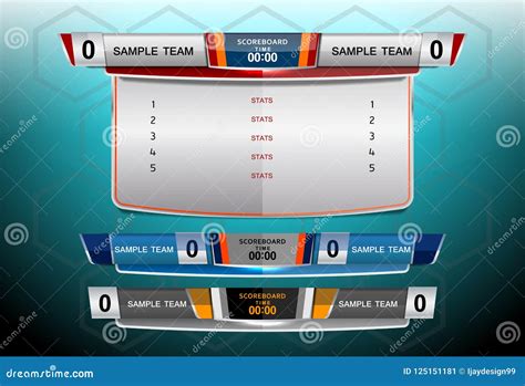 Scoreboard Broadcast Graphic And Lower Thirds Template Stock Vector