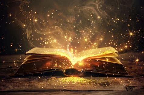 An Open Book With Sparkles And Sparks Coming Out Of It Premium AI