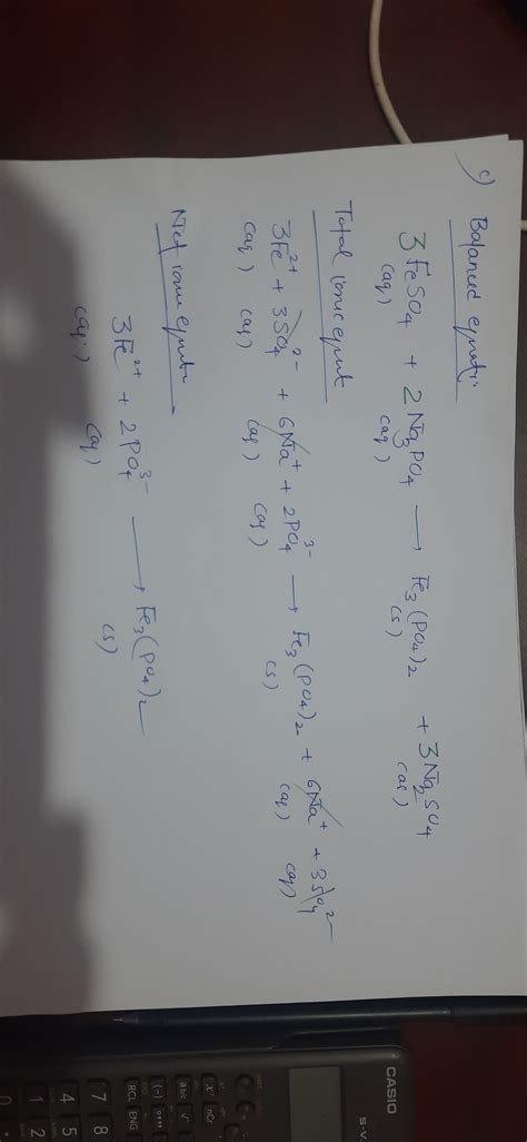 [solved] write balanced ionic and net ionic equations i write
