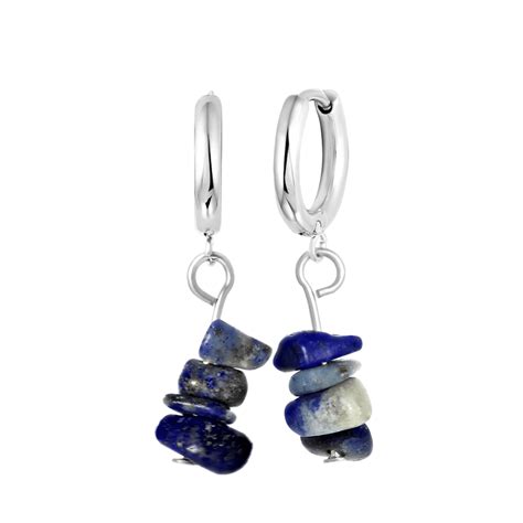 LuLu Jewels Stalen Oorringen Met Lapis Lazuli Voor Dames Lucardi NL