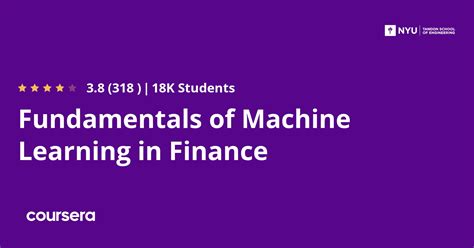 Fundamentals Of Machine Learning In Finance Coursya