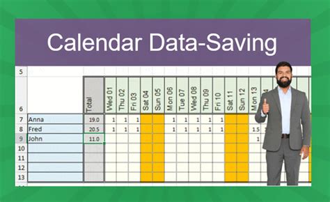Excel Calendar With Automatic Monthly Data Saving 📅